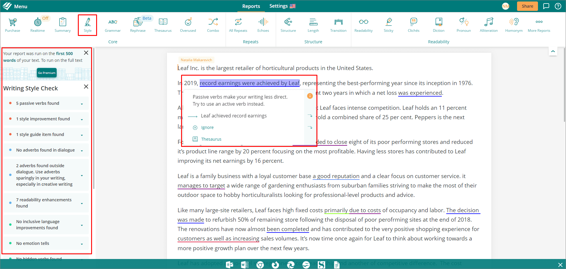 ProWritingAid Review: Features of Text Editing Software